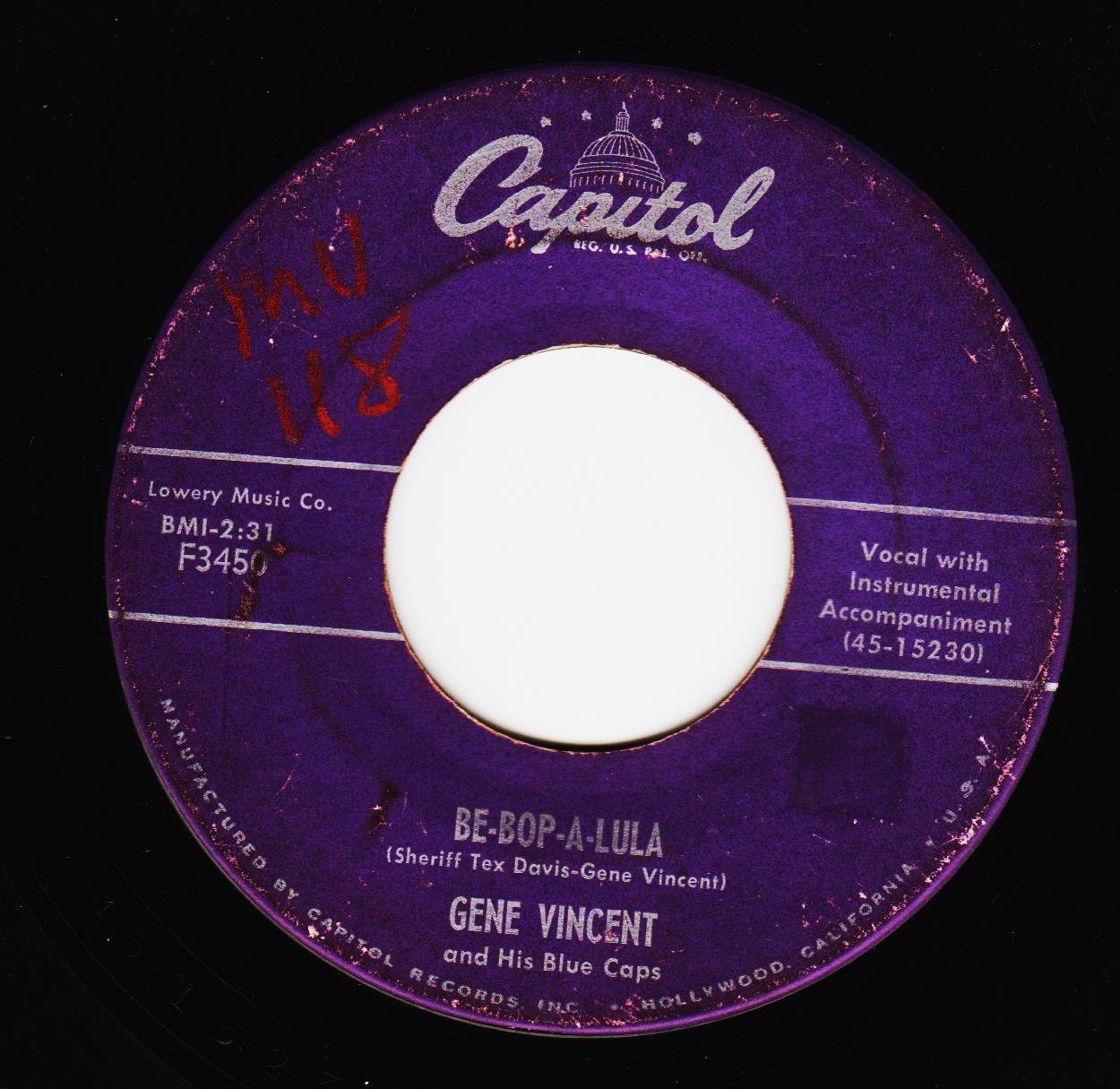 Gene Vincent & His Blue Caps/ Bruno Lomas / Stray Cats. “Be-Bop-a-Lula ...